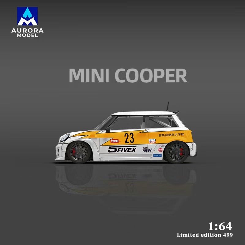 AM Aurora - 1/64 BMW Mini Cooper diecast model car - Lightning livery ...