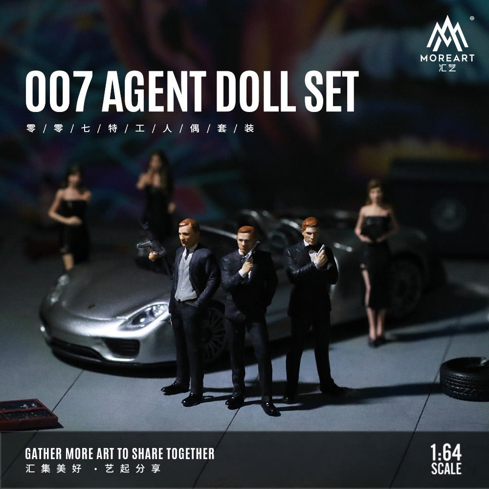 MoreArt 1/64 007 AGENT DOLL SET FIGURE - MODEL CAR UK#INNO64##TARMAC## ...